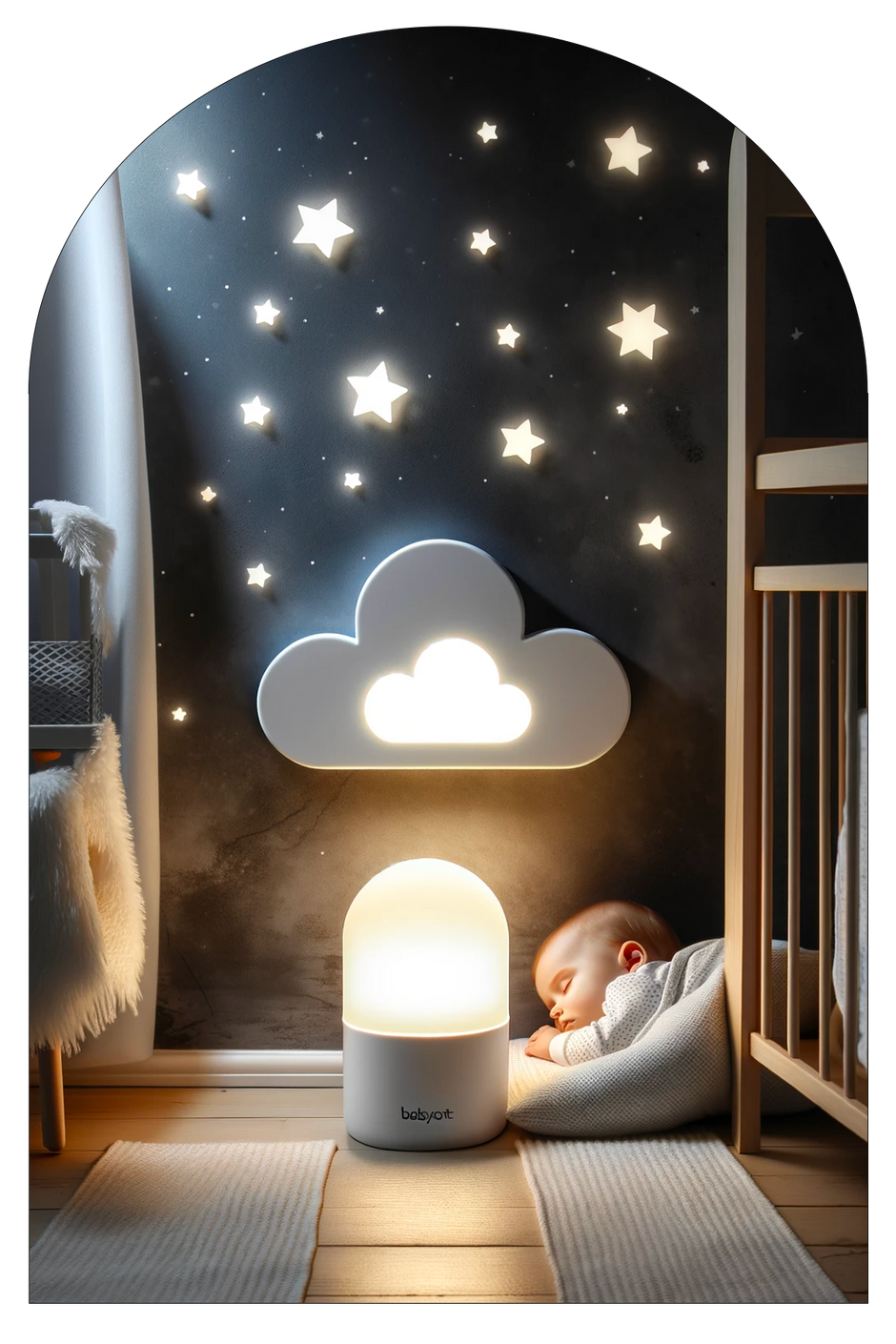 Composition 3 veilleuses murales enfant Canva – Lenny et Alba
